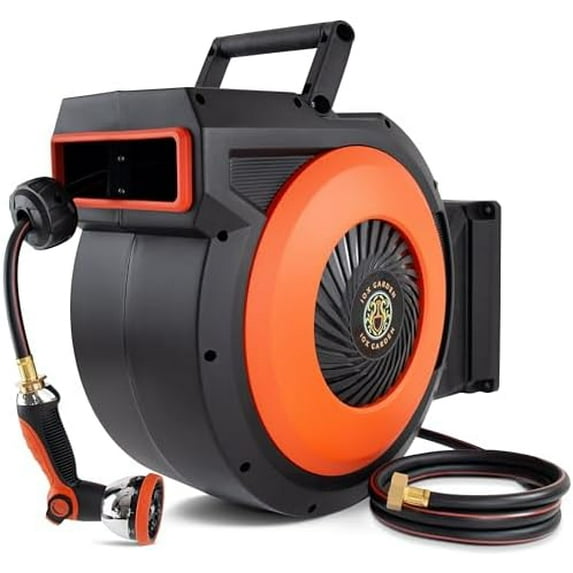 Retractable Garden Hose Reel - 1/2 in x 100 ft Outdoor Hose Reel Heavy ...