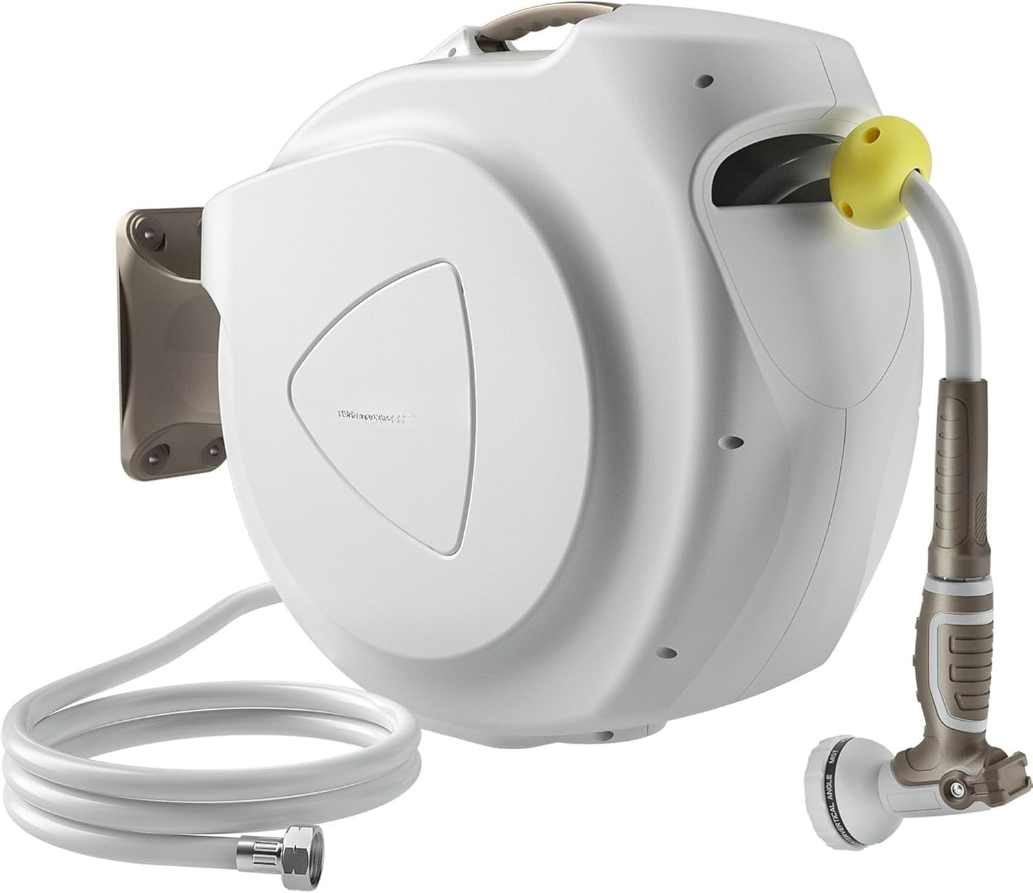 Retractable Garden Hose Reel, 5/8 in 65+6 ft, Wall Mounted Water Hose ...