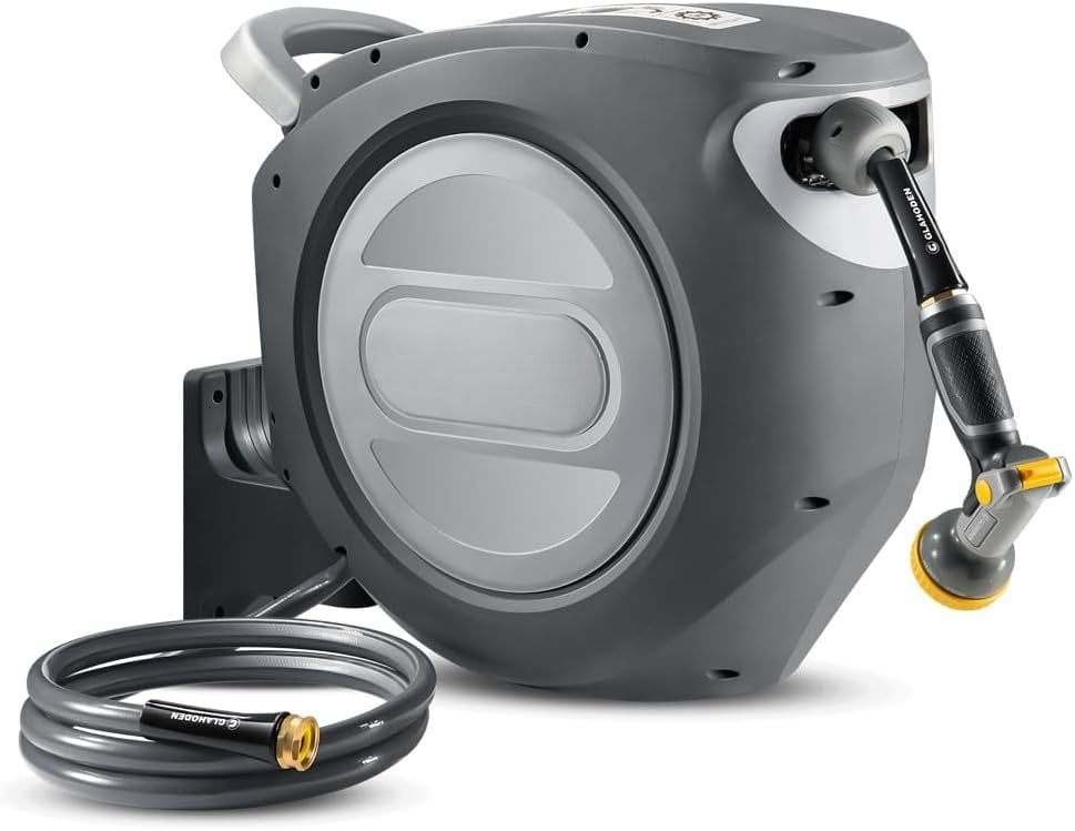 Retractable Garden Hose Reel 5/8 in x 100 ft Upgraded Automatic Hose ...