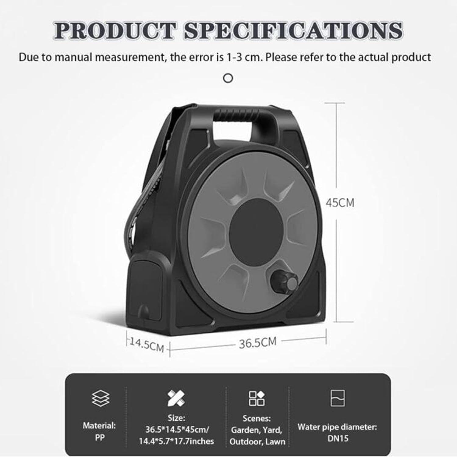 Retractable Garden Hose Reel Cart with Hand Crank, Portable Hose ...