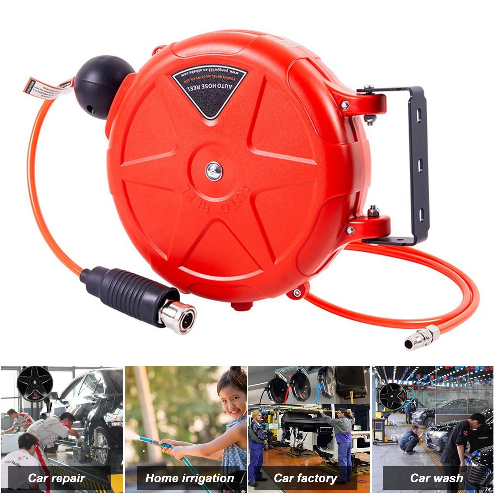 Retractable Garden Hose Reel with 180-degree Rotating Bracket ...