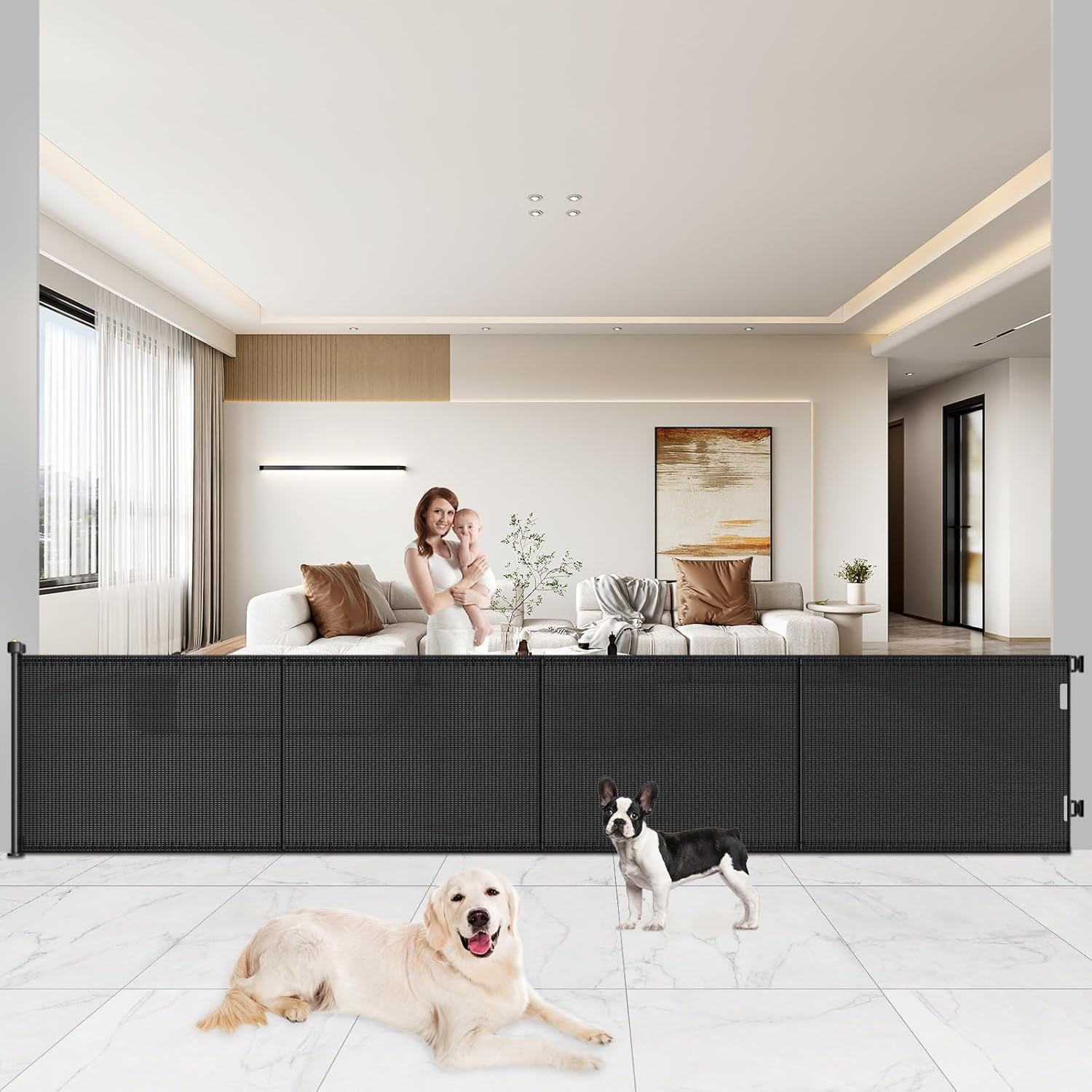 Retractable Gates Extra Wide, 41" Tall Extends up to 200" Wide, Gate ...