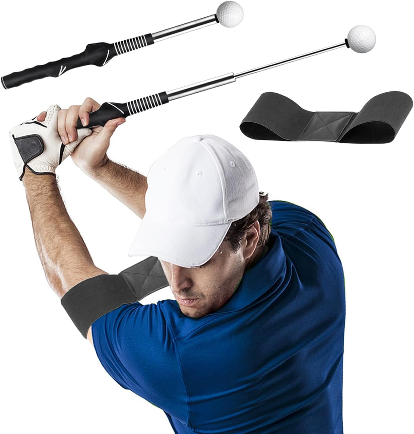Retractable Golf Swing Trainer Golf Swing Training Aid For Warm Up