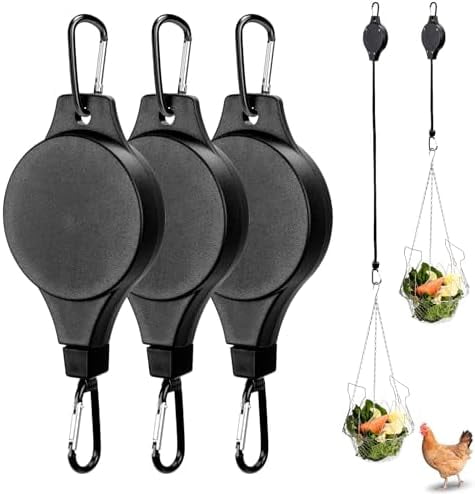 Retractable Hangers for Chicken Coop, 43" Pull-Down Design Hooks for ...