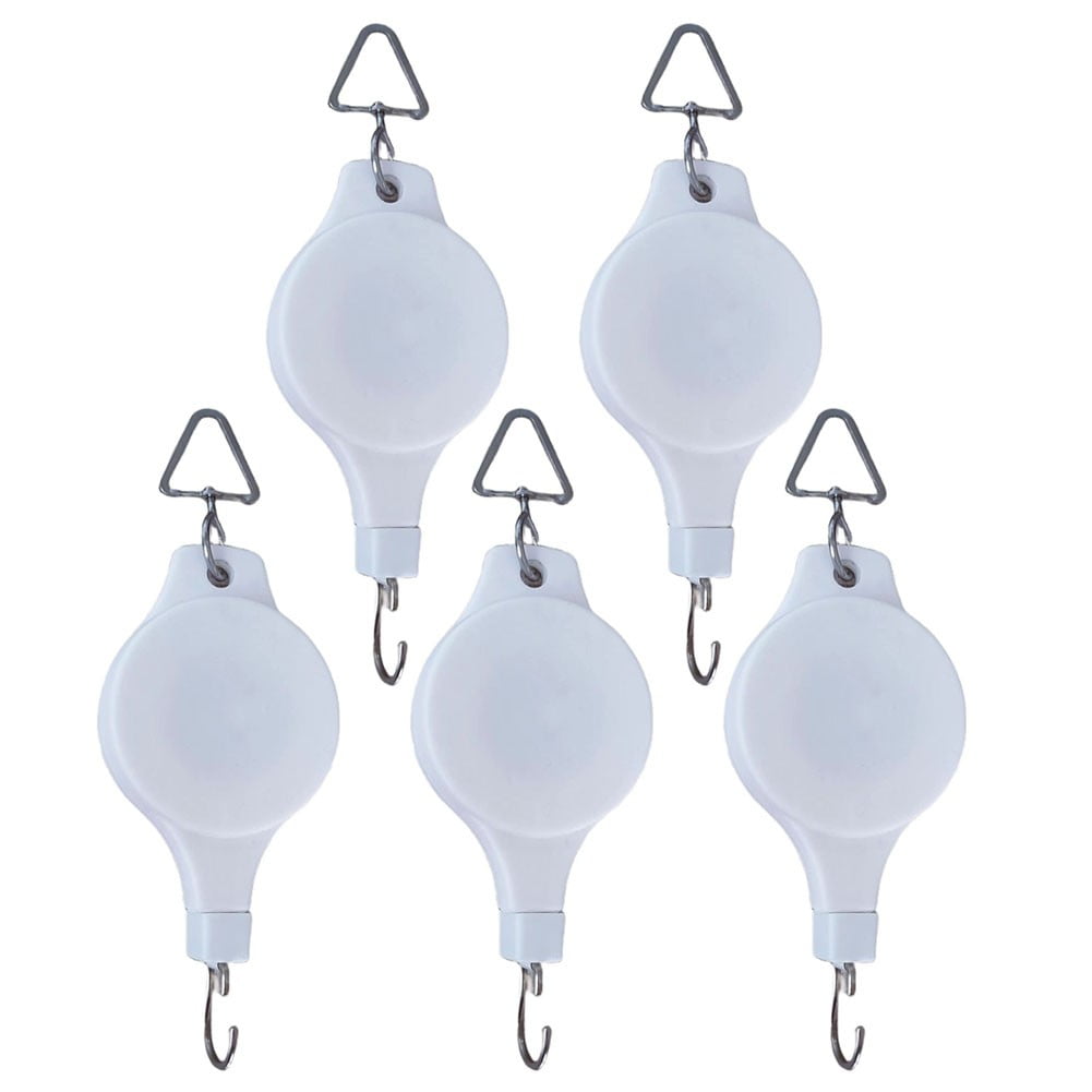 Retractable Hanging Plant Hooks, 5-Pack Adjustable Flower Basket ...