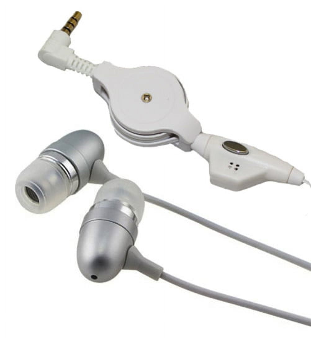Retractable Headset Handsfree Earphones Mic Metal Earbuds Headphones ...