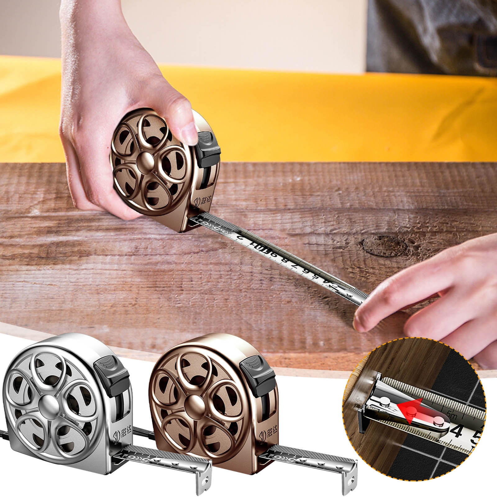 Bksdlh Retractable Tape Measure, Hollow Watertight Rust-proof Steel ...