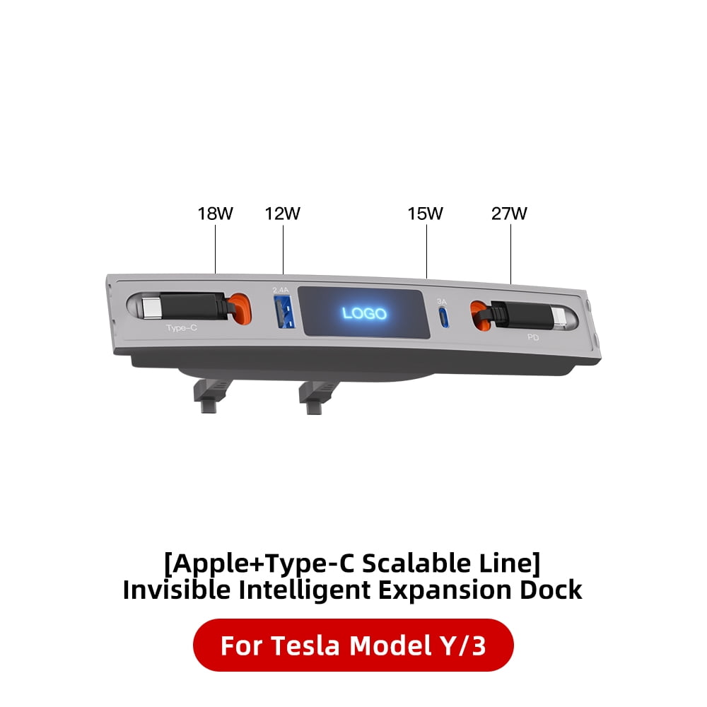 Retractable Hub Docking Station 2021 2022 2023 For Tesla Model 3/Y Car ...