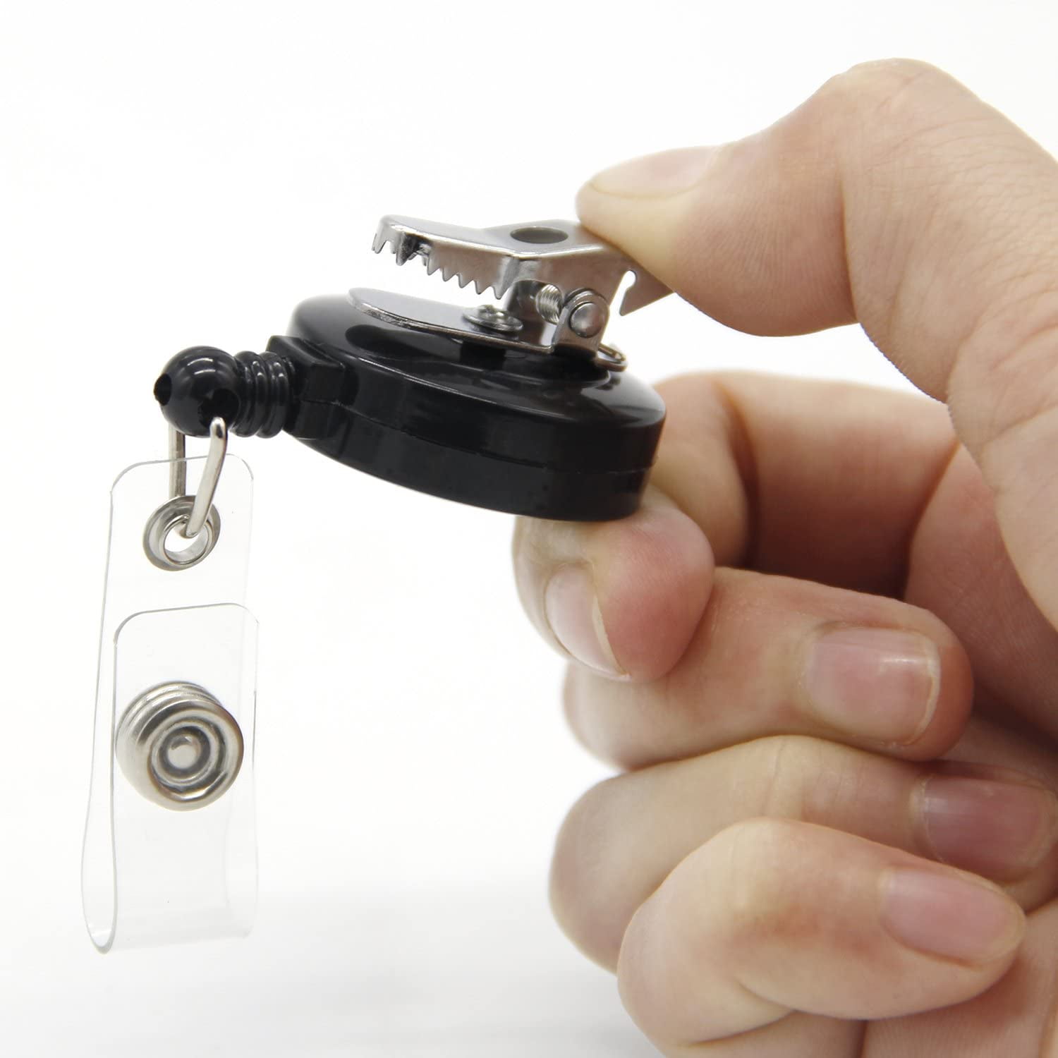 Retractable ID Badge Reel, WIWAPLEX ID Badge Holder, Heavy Duty Self ...