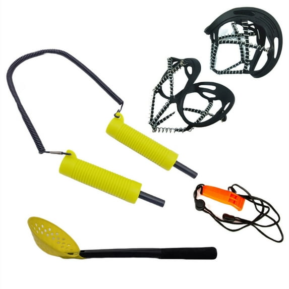 Retractable Ice Picks Ice Safety Spikes with Whistles, Ice Spoon, Ice ...