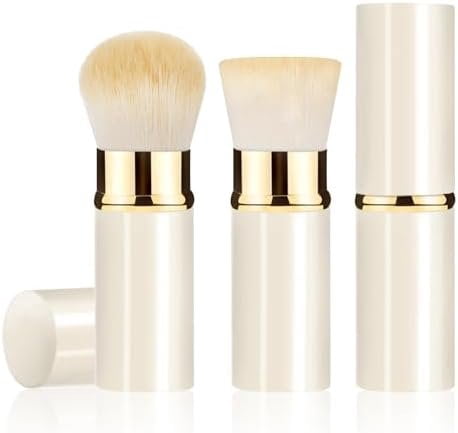 Retractable Kabuki Makeup Brush 2 Pack, Travel Foundation Makeup Brush ...