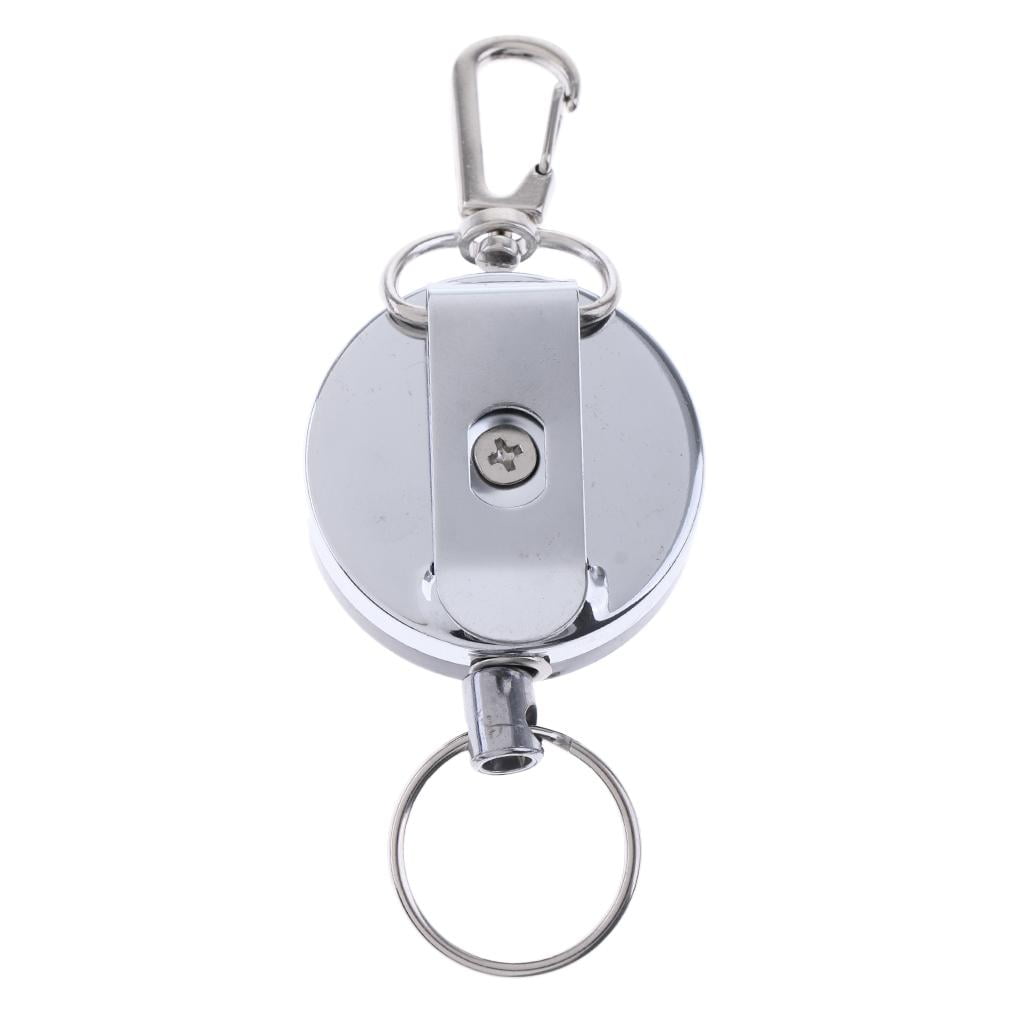Retractable Key Chain Heavy Duty Cord Key Belt Clip Black - Walmart.com