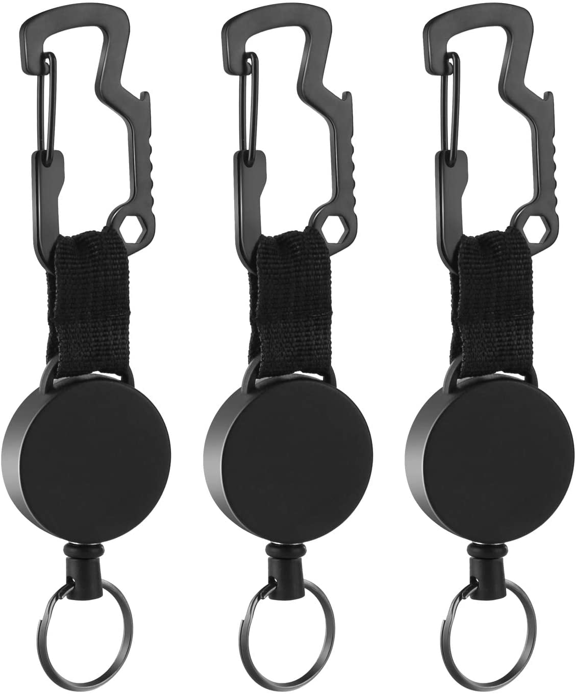 CJUAN Retractable Keychains, Heavy Duty Key Holder with Badge Reel ...