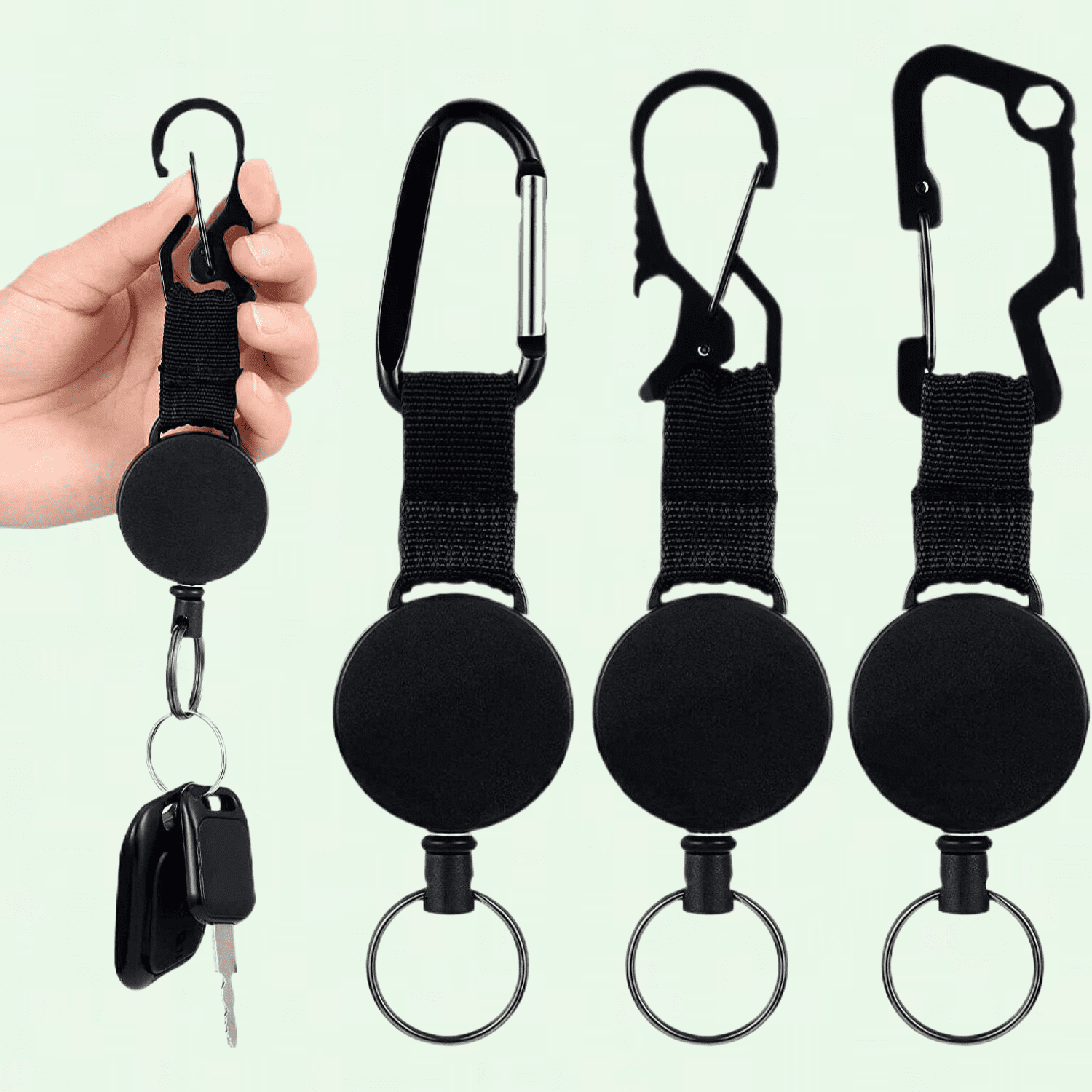 Retractable Key Chain Multitool, Heavy Duty Badge Holder with Steel ...