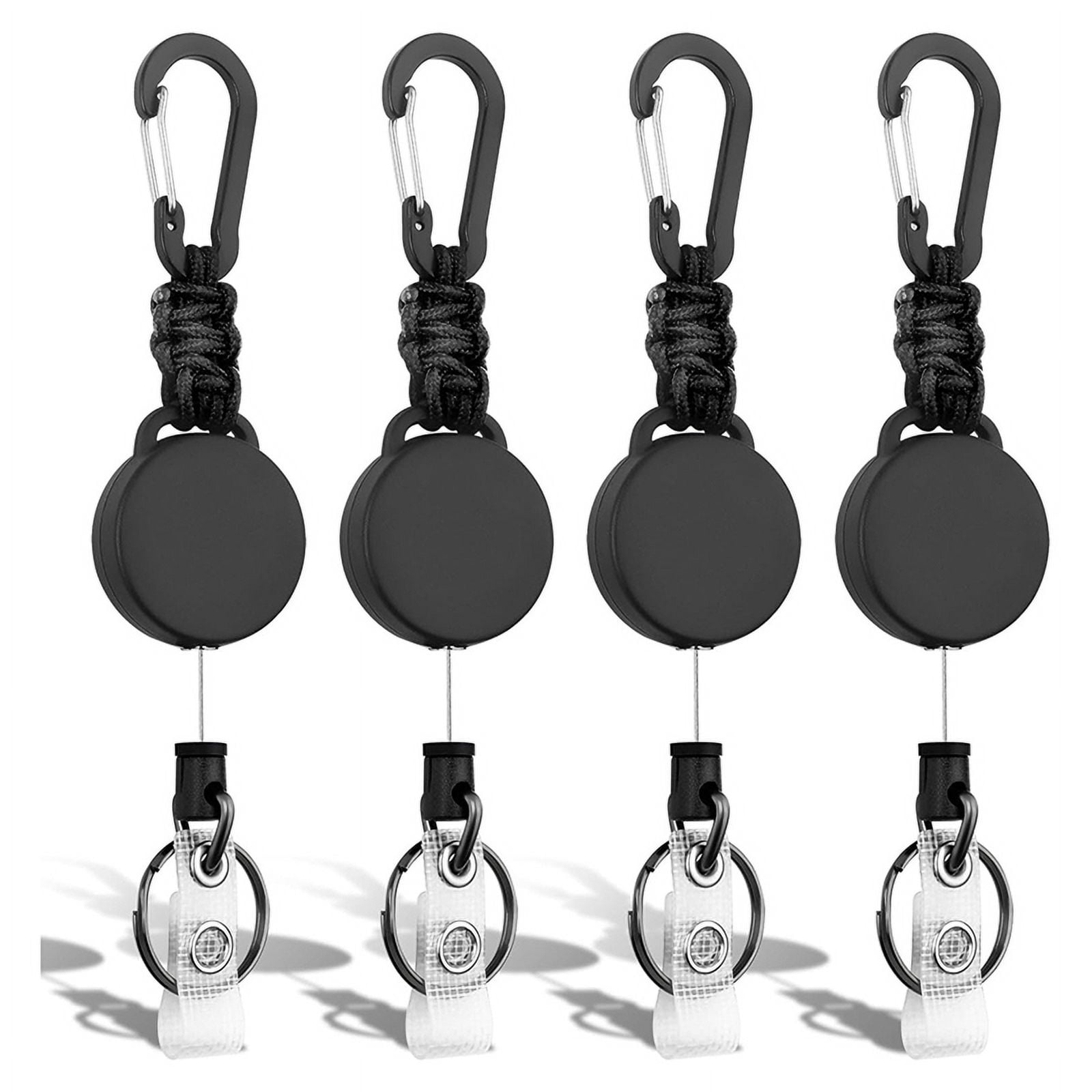 Retractable Keychain 4 Pack Heavy Duty Key Rings Retractable Lanyard ...