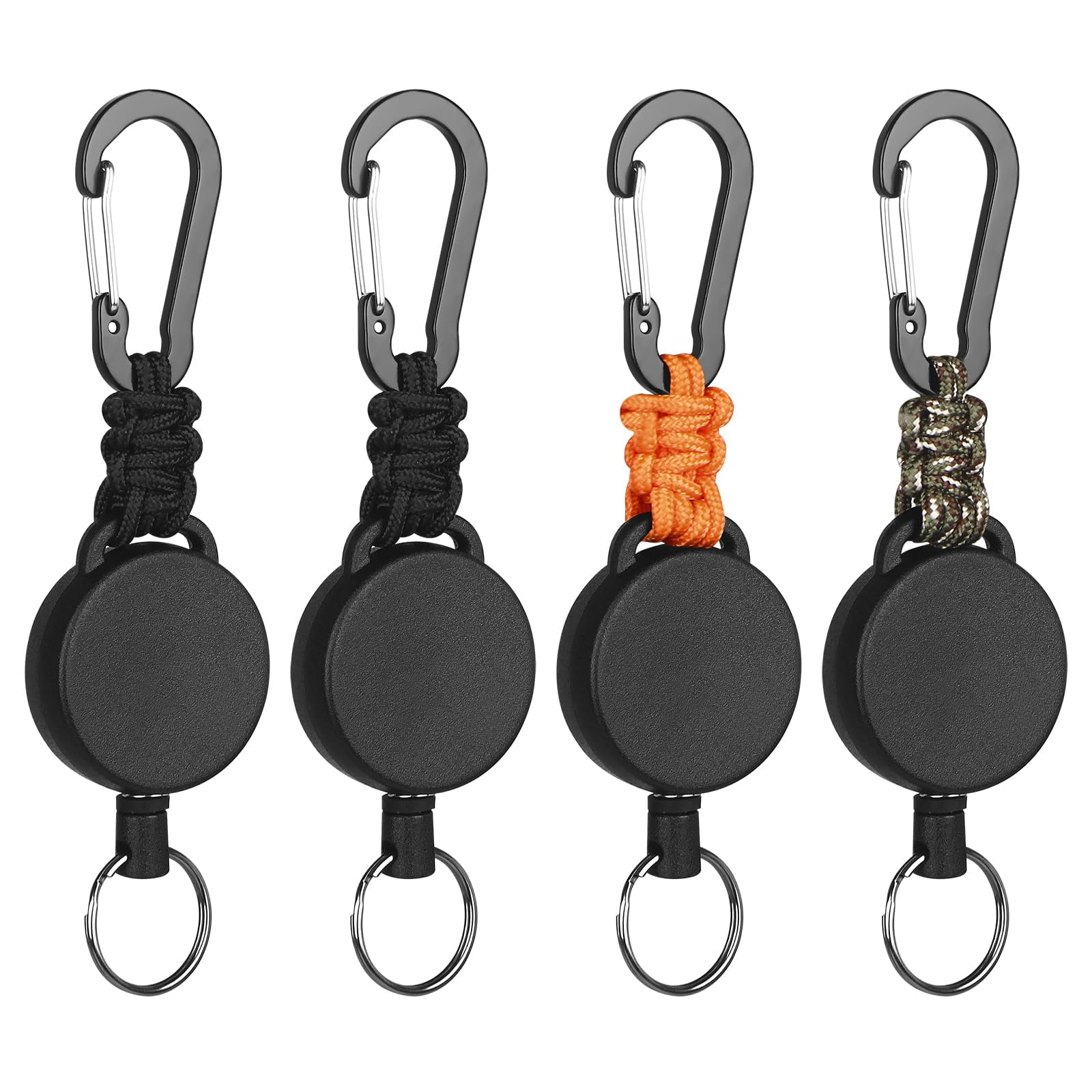 Retractable Keychain Carabiner Badge Holder, Heavy Duty Steel Wire ...