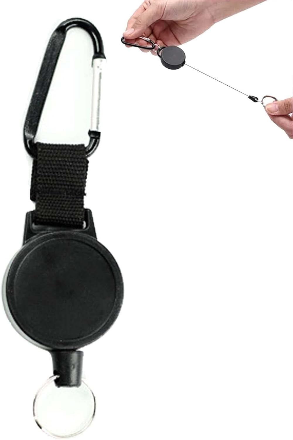 Retractable Keychain Carabiner | Heavy Duty Retractable Badge Holder ...