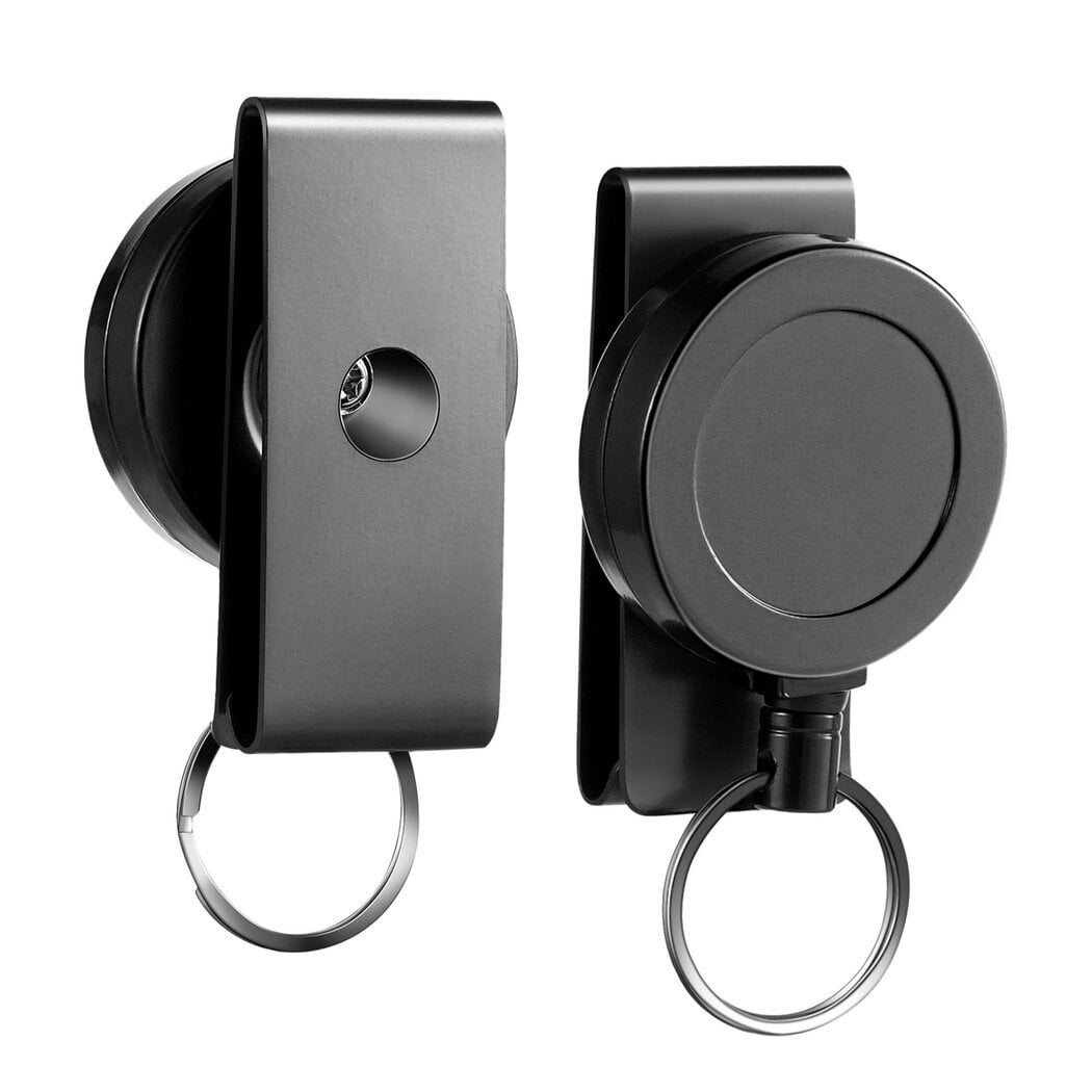 Retractable Keychains with Belt Clip, 2PCS 360°Rotatable Key Rings ...