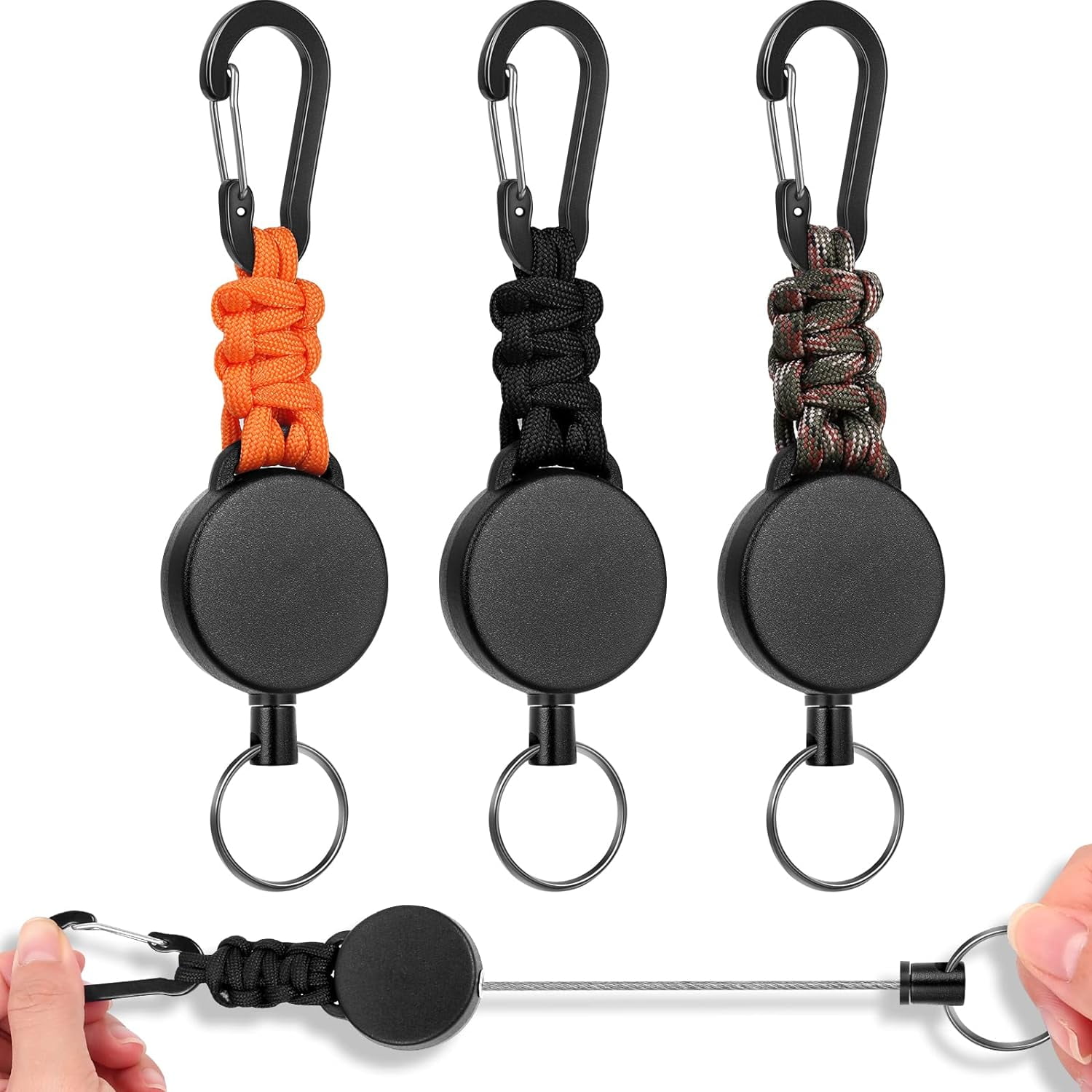 Retractable Keyring,3 Pieces Retractable Lanyard ID Badge Holder with ... Retractable Keyring,3 Pieces Retractable Lanyard ID Badge Holder with ...