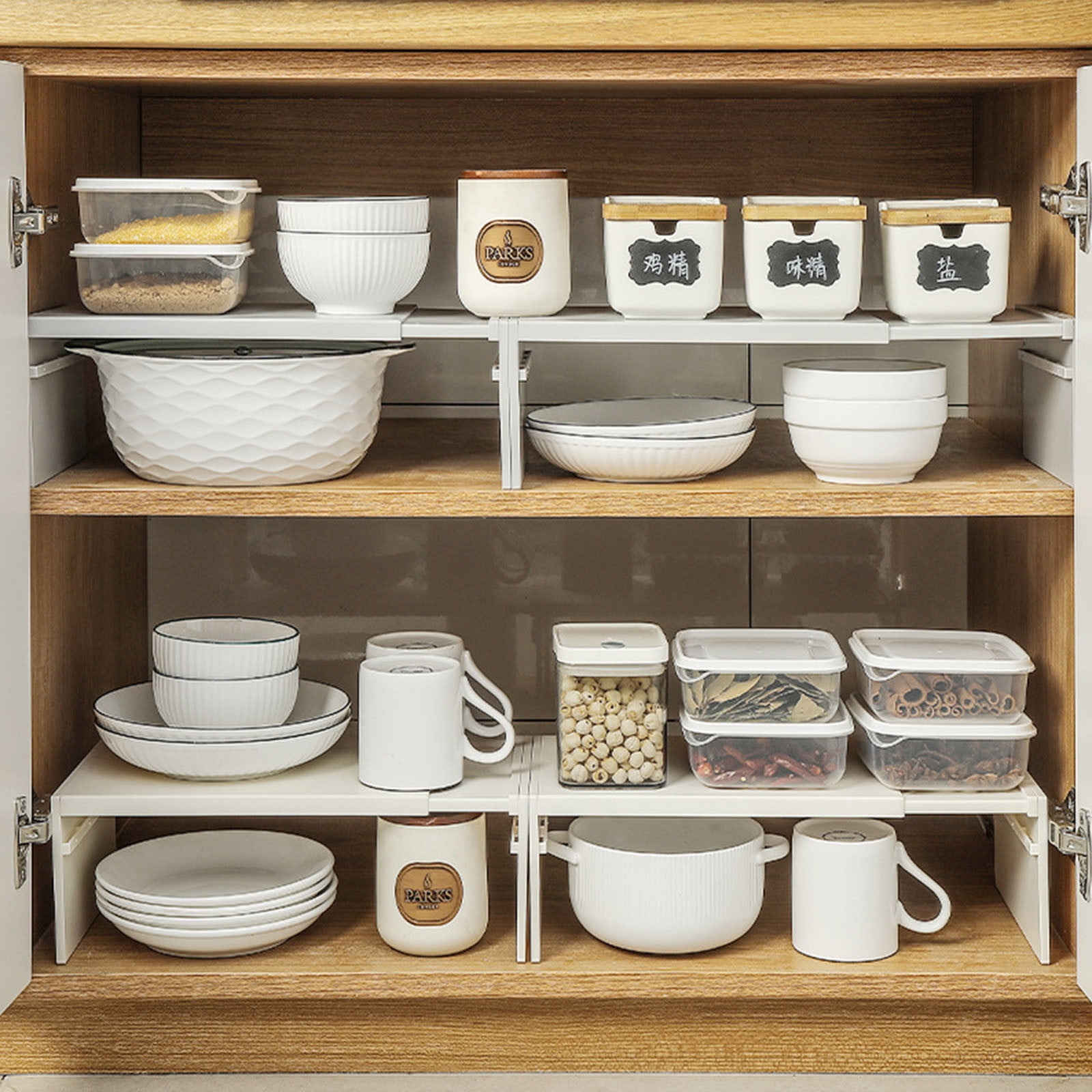 Retractable Kitchen Cabinet Storage Rack | 3-Tier Expandable Organizer ...
