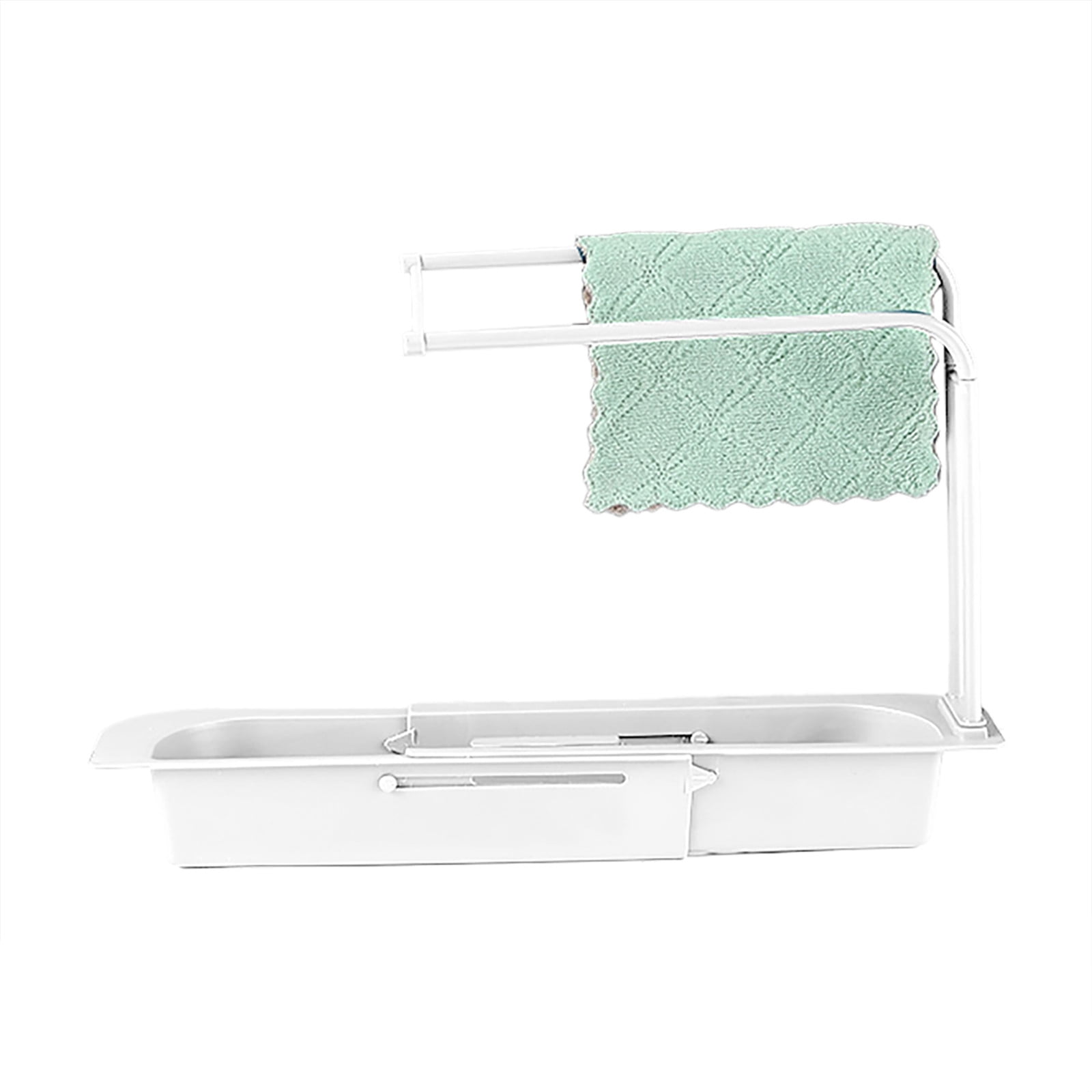 Retractable Kitchen Sink Storage Rack with Drain Basket, Adjustable ...