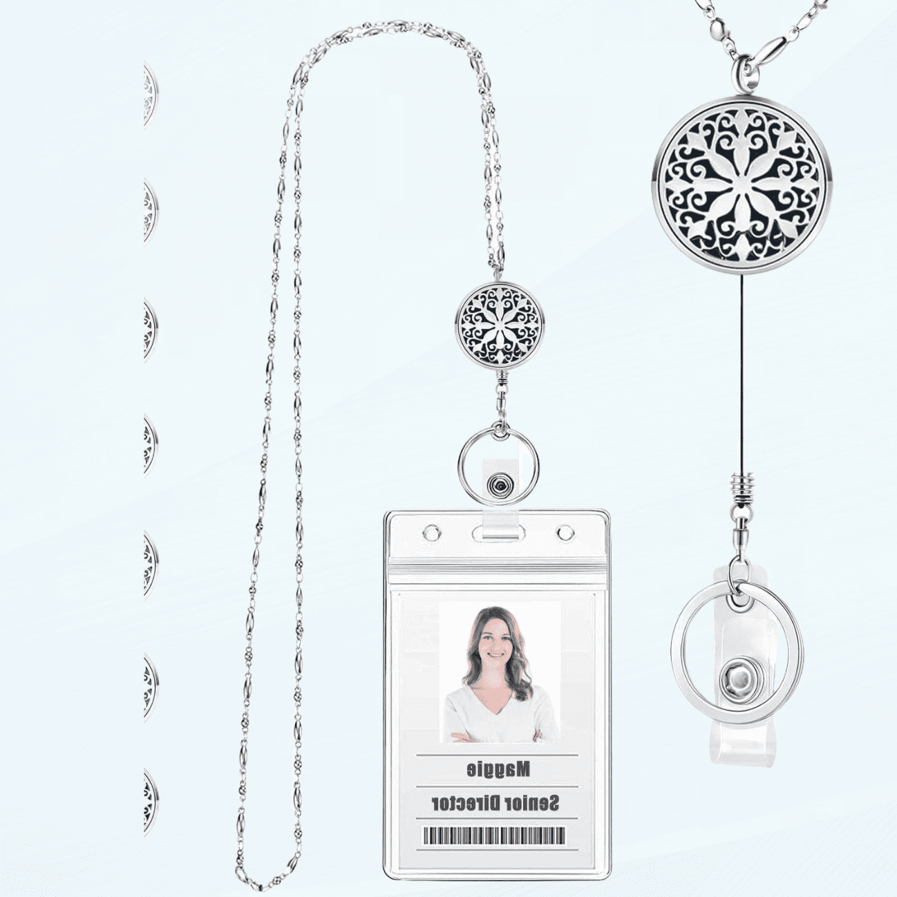 Retractable Lanyard ID Badge Holder Necklace Cute Teacher Lanyard Nurse ...