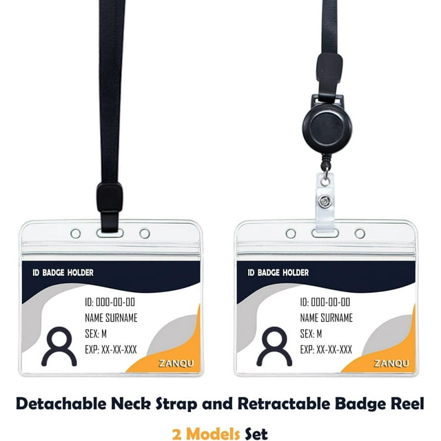 Retractable Lanyard With Id Badge Holders, Detachable Neck Strap And ...