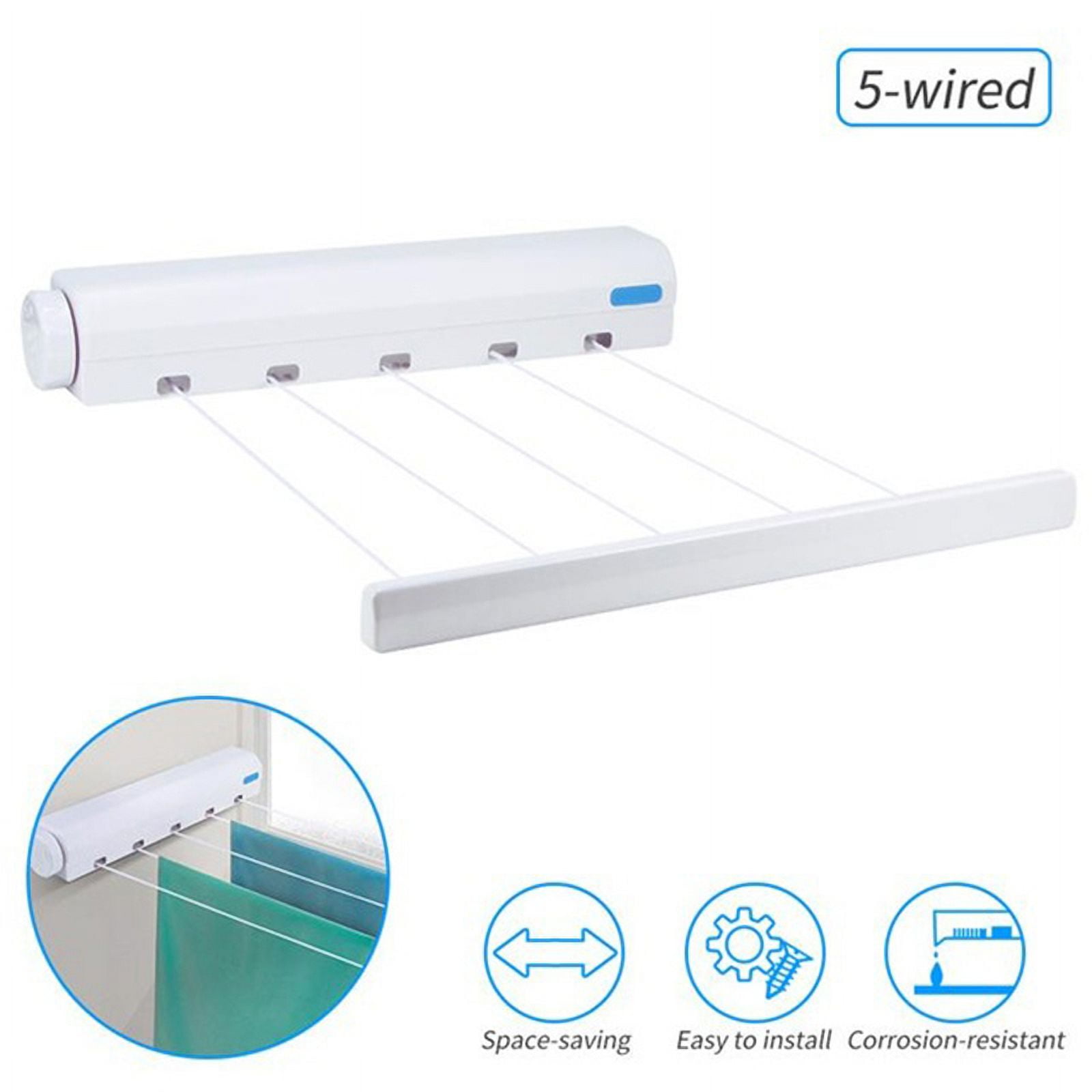 Retractable Laundry Hanger Telescopic Indoor Wall Mounted Clothes Line ...