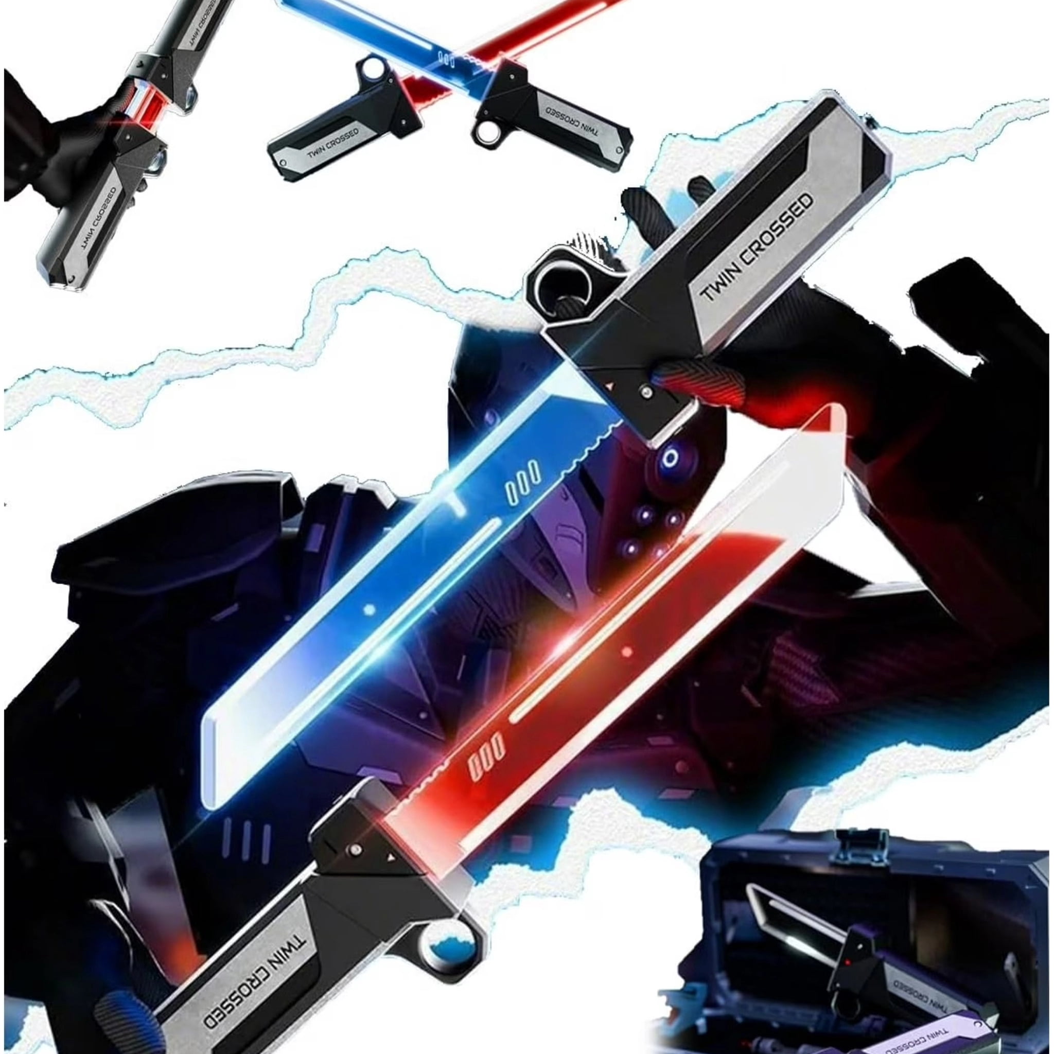 Retractable Lightsaber Dual-Color LED Light Saber,2-in-1 Reversible ...