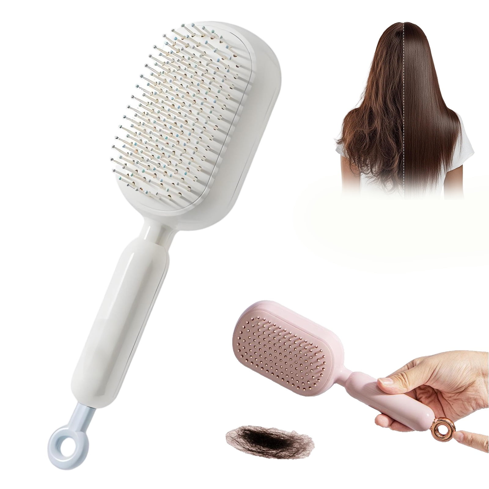 Retractable Massage Brush, Self-cleaning with a Simple Pull, Hair Brush ...