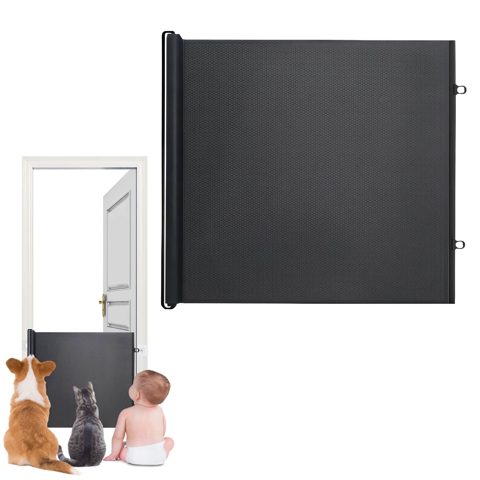 Retractable Mesh Dog Gate, Extends Up To 51" Wide, Durable Auto-Lock ...