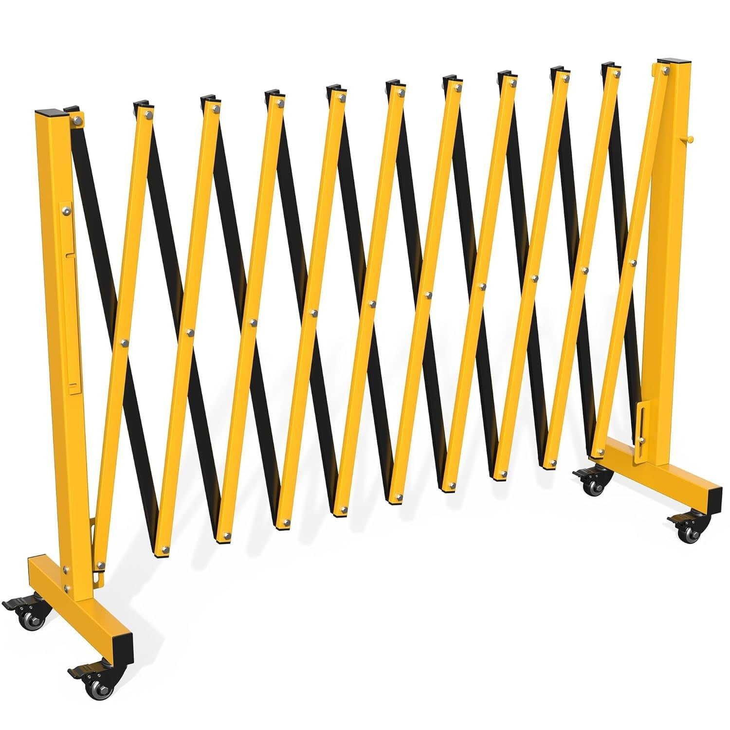 Retractable Mobile Safety Barrier - 11ft Height Adjustable, Wheeled ...
