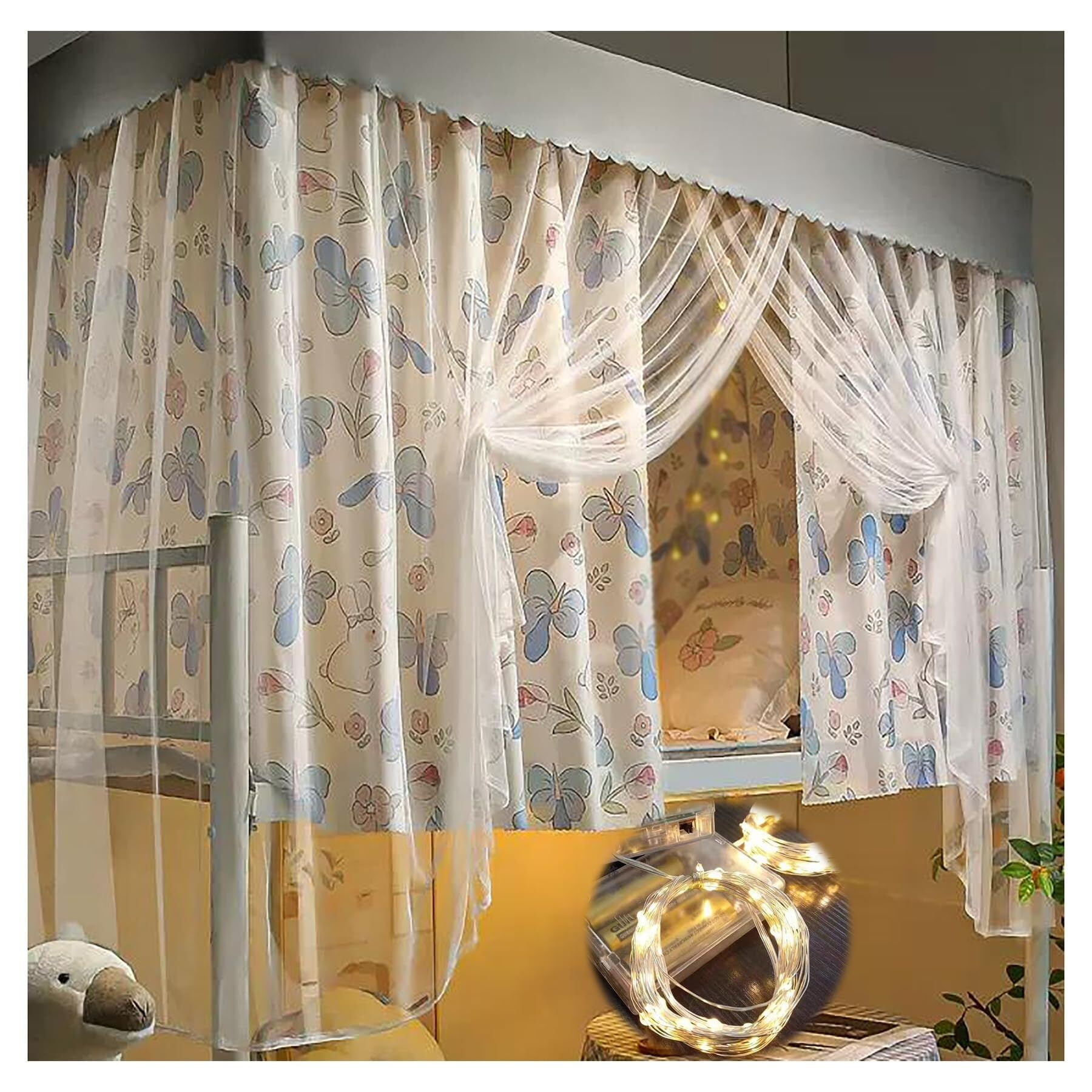 Retractable Mosquito Net Bed Frame Curtain Brackets Students Dormitory ...