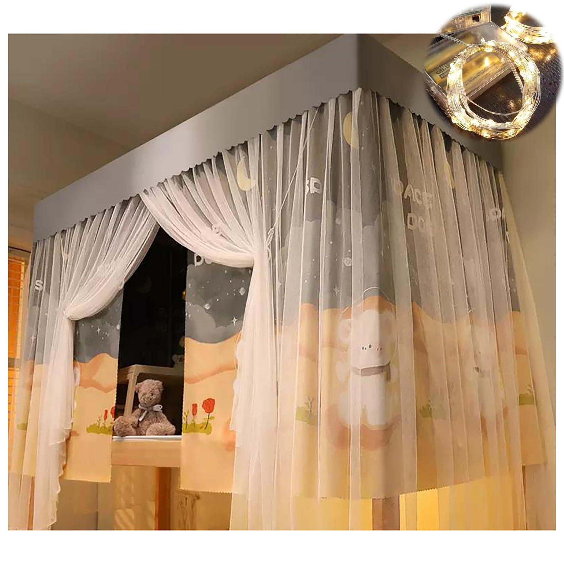 Retractable Mosquito Net Bed Frame Curtain Brackets Students Dormitory ...