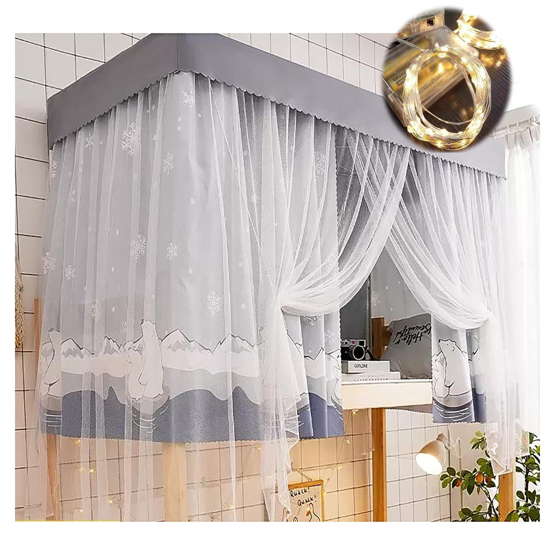 Retractable Mosquito Net Bed Frame Curtain Brackets Students Dormitory ...