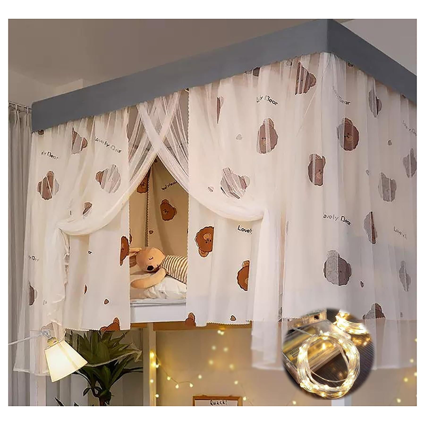 Retractable Mosquito Net Bed Frame Curtain Brackets Students Dormitory ...