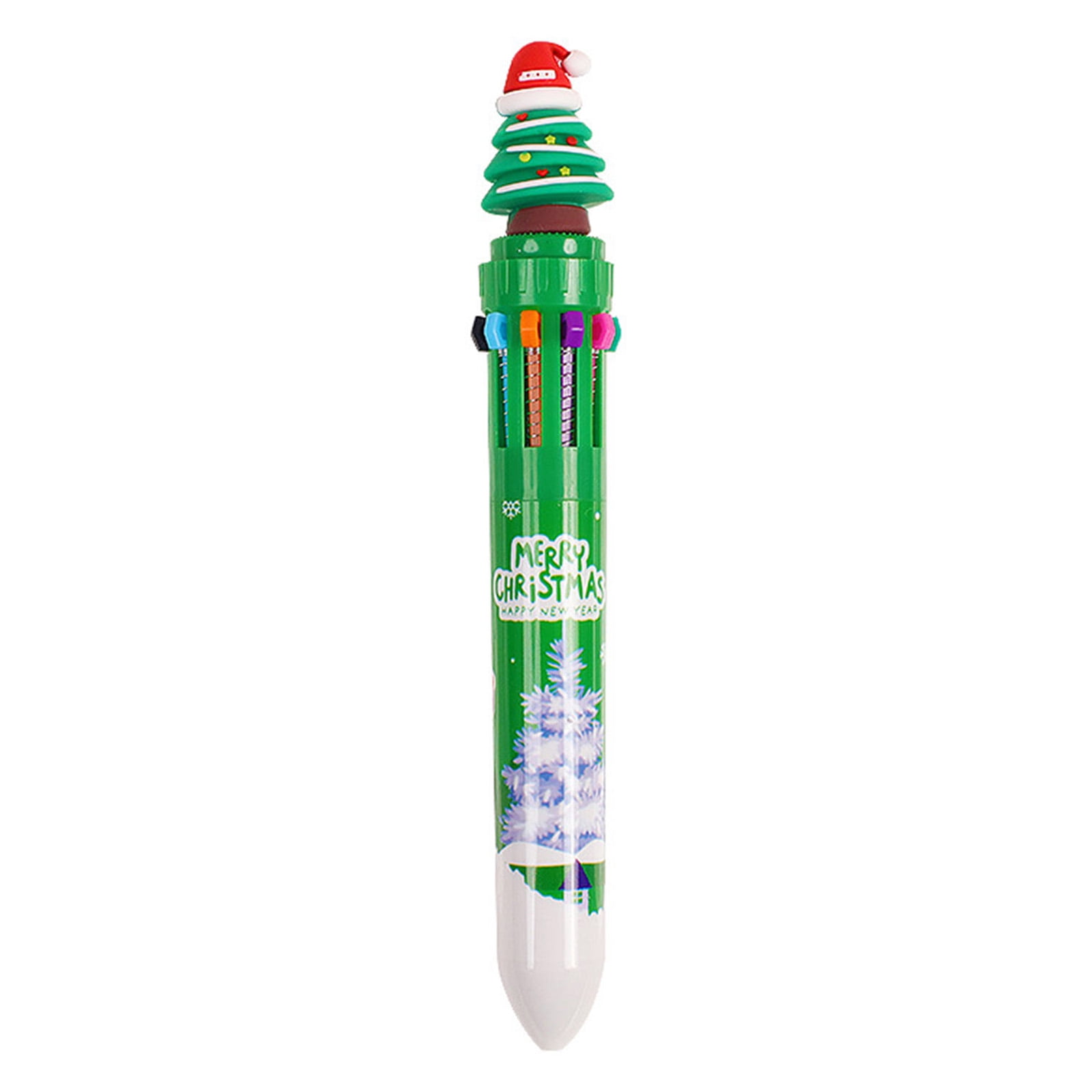 Retractable Multicolor Pen Christmas Ballpoint Pen for Student Calss ...