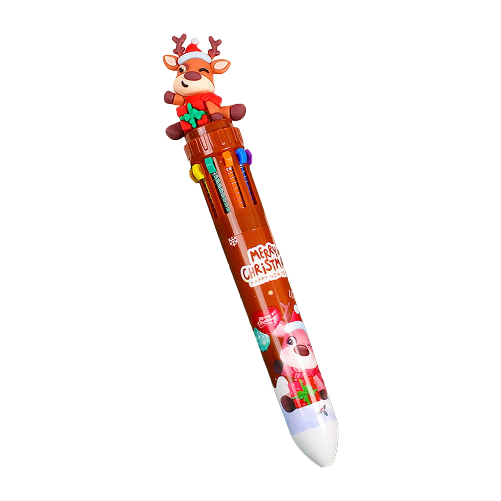Retractable Multicolor Pen Christmas Ballpoint Pen for Student Calss ...
