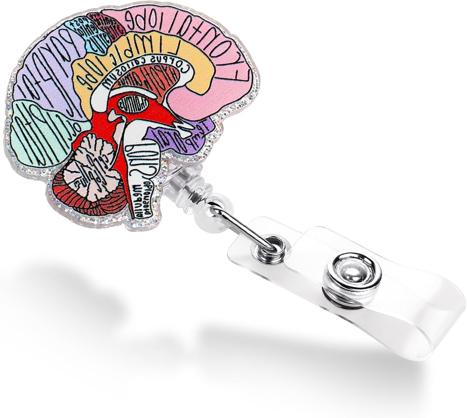 Retractable Nurse Badge Reel Rotatable Funny Brain Clip Anatomy Organ ...