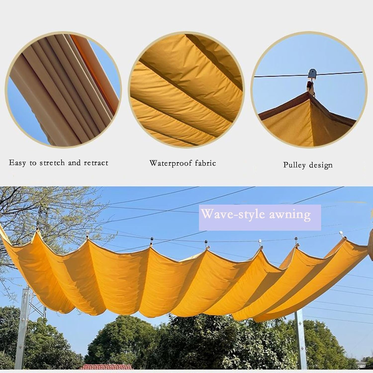 Retractable Outdoor Canopy Pergola Cover for Balconies, Customizable ...