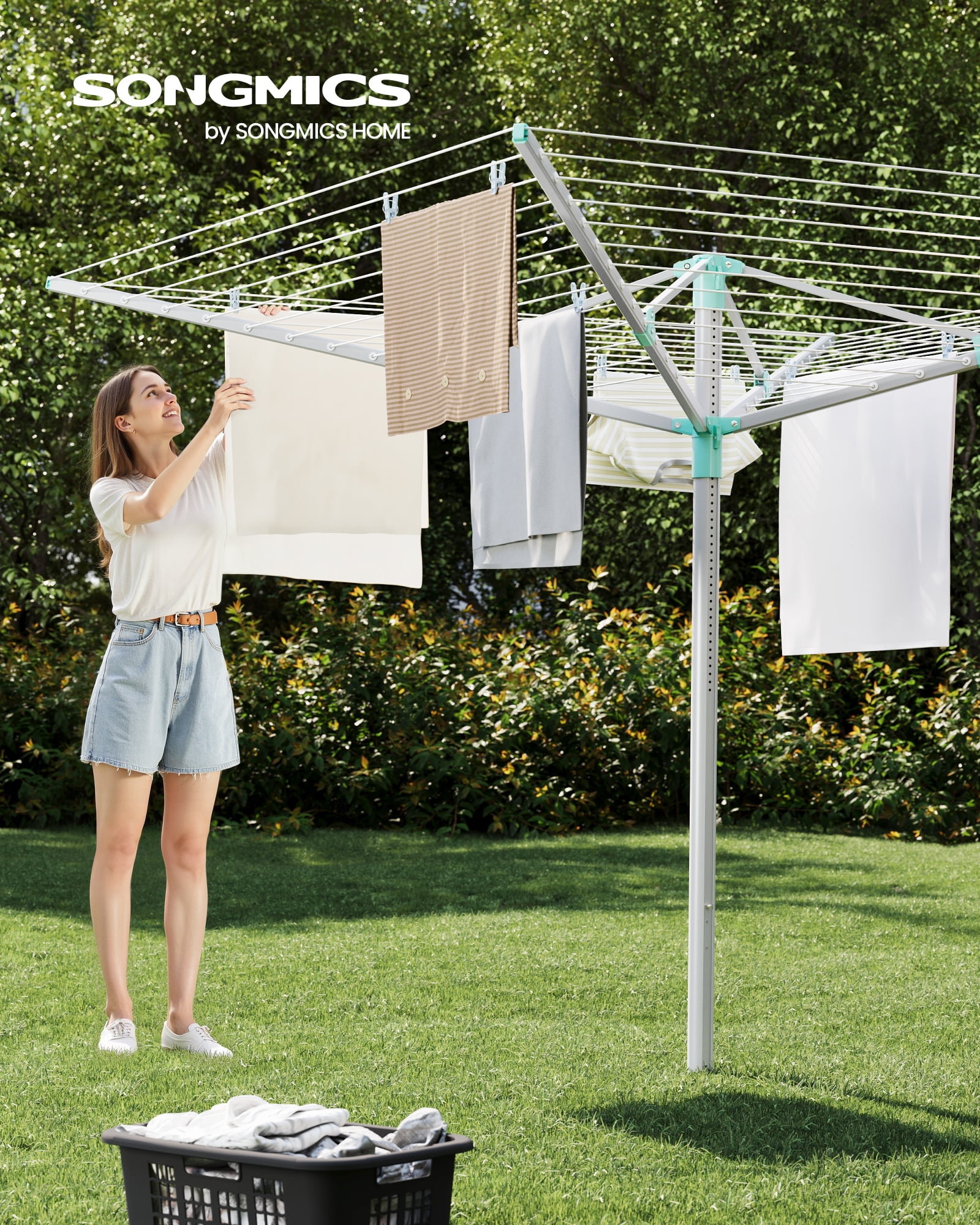Retractable Outdoor Umbrella Drying Rack - Height Adjustable,197 ft ...