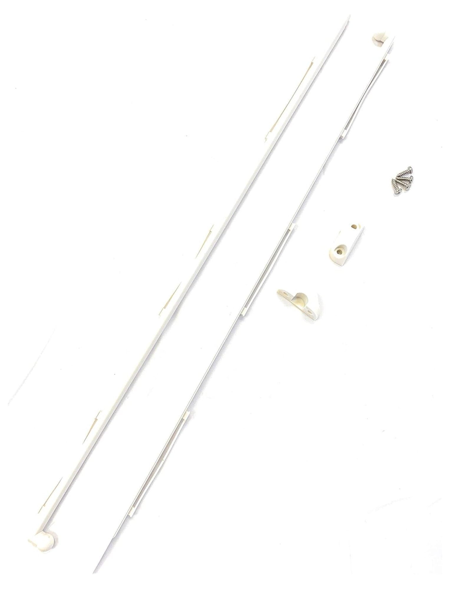 Retractable Passage Door Locks; White; Top & Bottom Pair; Slide Bolt ...