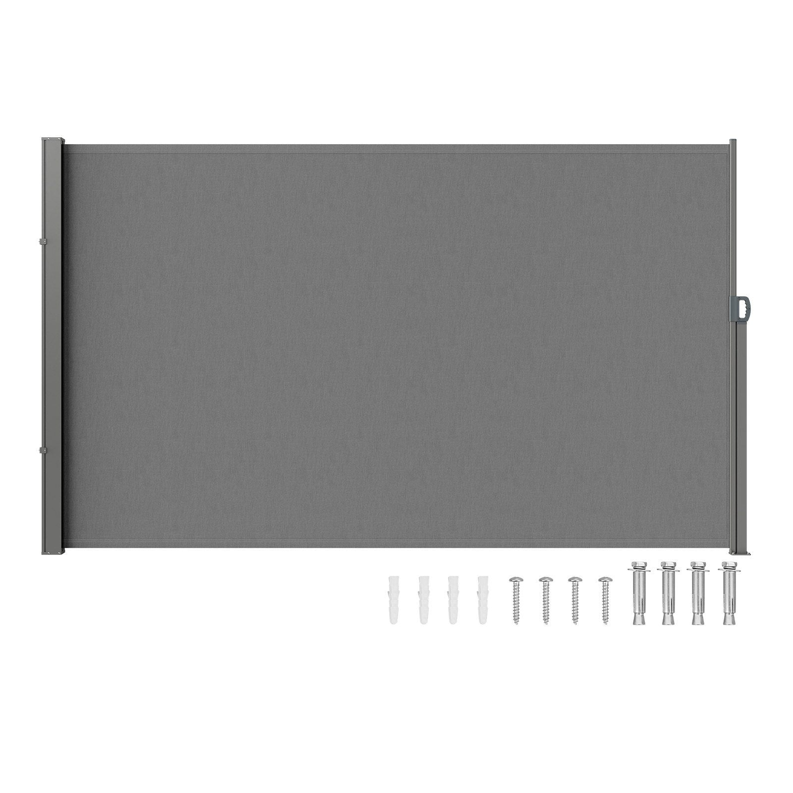 Retractable Patio Awning, 71x138 Inch Outdoor Privacy Wind Screen ...