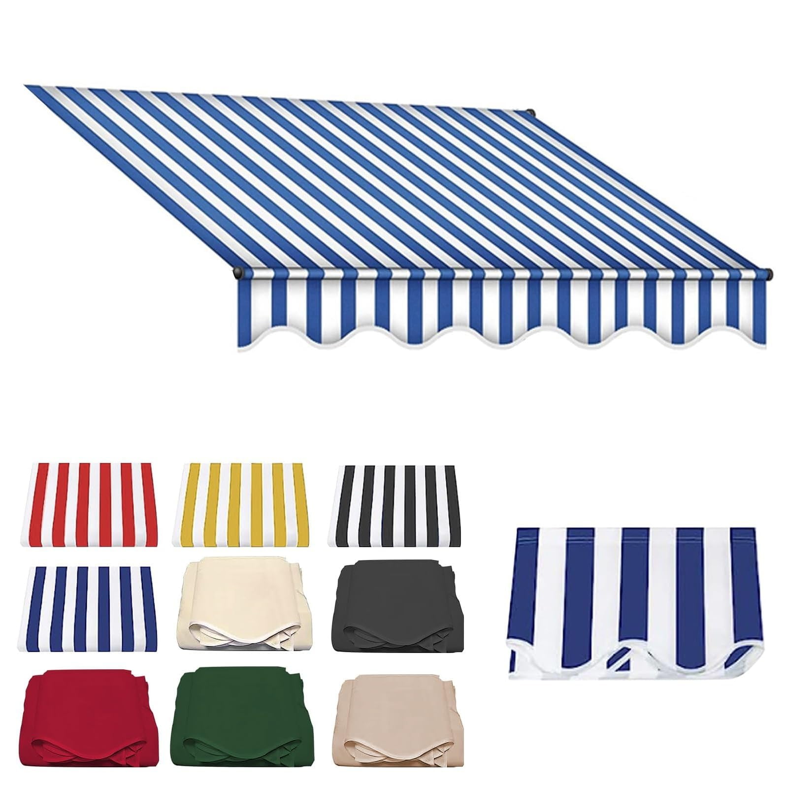 Retractable Patio Awning Replacement 100% Polyester Many Sizes Fabric ...