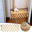 COSTYLE Indoor Wooden Accordion Dog Gate, Expandable Pet Safety ...