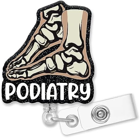 Retractable Podiatry Badge Reel with Alligator Clip, Funny Black ...