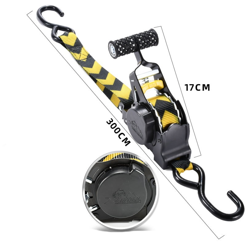 Retractable Ratchet Strap with Automatic Retraction, 1,500-Pound ...