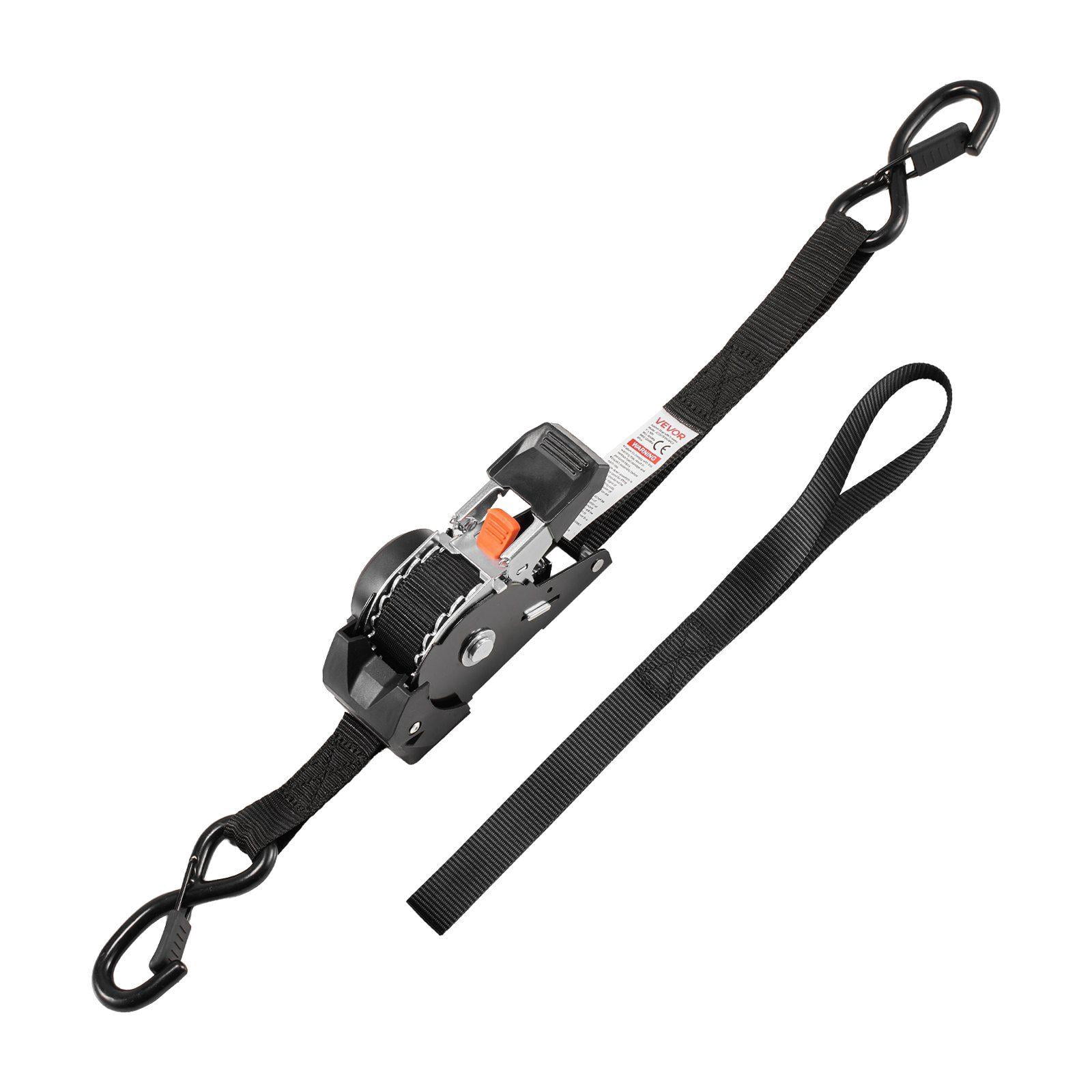 Retractable Ratchet Straps 1" x 10ft, 1200Lbs Strength - 4Pack with S ...