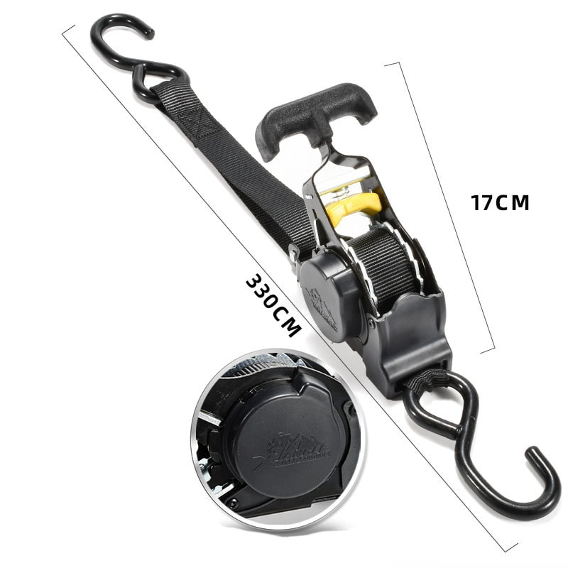 Retractable Ratchet Straps, Heavy Duty, 1500 Lb Break Strength, 1" x 10 ...