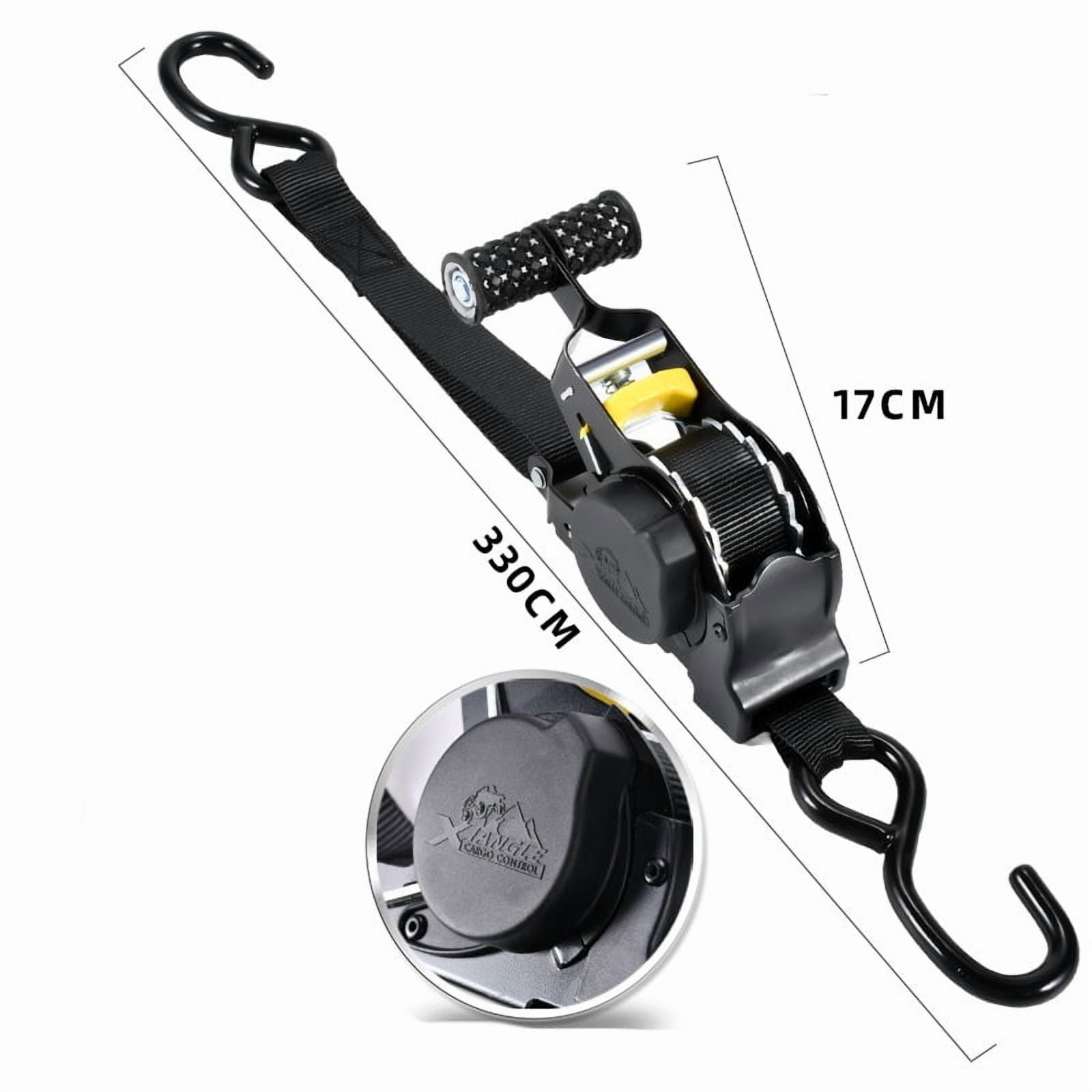 Retractable Ratchet Straps, Heavy Duty, 1500 Lb Break Strength, 1" x 10 ...